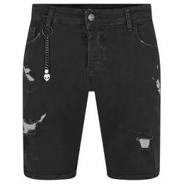 Shorts 2Y Premium "2Y Premium Herren 2Y Jeans Shorts", Herren, Gr. 32, Normalgr&ouml;&szlig;en, schwarz, 97% Baumwolle, 3% Elasthan, unifarben, normal, Hosen Shorts