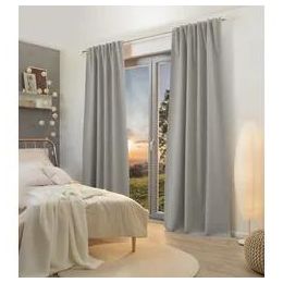 Vorhang Home Wohnideen "ASHTON", grau, B:135cm H:245cm, Polyester, Gardinen, Verdunklungsschal, 100% Blackout