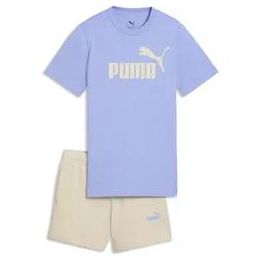 Freizeitanzug Puma "Essentials No.1 Logo T-Shirt und Shorts Set M&auml;dchen", M&auml;dchen, Gr. 140, intense lavender lila, Obermaterial: 100% Baumwolle. Rippe: 29% Polyester, 71% Baumwolle, Sportanz&uuml;ge Freizeitanzug