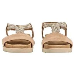 Riemchensandale Gabor "Gabor Sandalen Leder", Damen, Gr. 39, beige, Leder, Schuhe Riemchensandale
