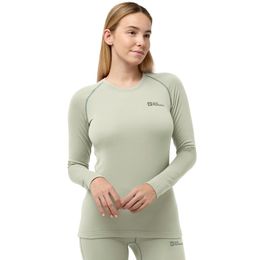 Langarmshirt Jack Wolfskin "INFINITE WARM LS W", Damen, Gr. XL (46), gr&uuml;n (mint, leaf), Obermaterial: 92% Polyester, 8% sonstige Fasern, Shirts Langarmshirt