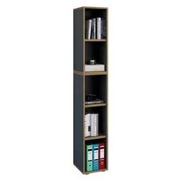 B&uuml;cherregal Vcm "Holz B&uuml;ro Regal B&uuml;cher Ordner Salia 5fach B. 30 cm", schwarz (anthrazit), B:30cm T:33cm, Regale, B&uuml;cherregal