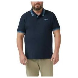 Poloshirt, Herren, Gr. 4XL, navy, Jersey, Obermaterial: 95% Baumwolle, 5% Elasthan, s.Oliver MEN BIG SIZES, unifarben, regular fit normal, ohne Ausschnitt, kontrastfarben, Shirts, mit Logo Print