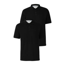 Poloshirt s.Oliver, Herren, Gr. L, schwarz, Piqu&eacute;, Obermaterial: 100% Baumwolle, unifarben, regular fit taillenbedeckt, ohne Ausschnitt, Shirts Poloshirt, mit Logo Stickerei