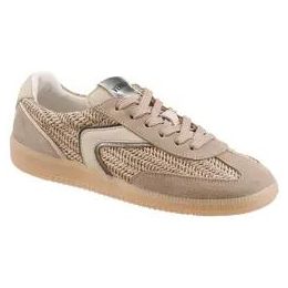 Sneaker VERBENAS "SOUND TROPIC", Herren, Gr. 39, taupe kombiniert, Leder, Synthetik, Textil, Flechtoptik, kontrastfarbene Details, Basic, Schuhe Sneaker, Retrosneaker, Schn&uuml;rer, Freizeitschuh mit Flechtbesatz
