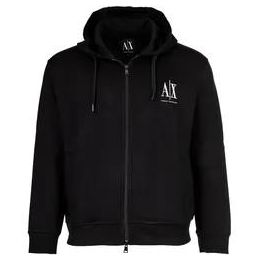 Giorgio Armani Sweatshirt ARMANI EXCHANGE "Sweatjacke 1er Pack", Herren, Gr. S, schwarz, Obermaterial: 79% Baumwolle CO. 17% Polyester PES. 4% Elasthan EL., Sweatshirts Sweatshirt