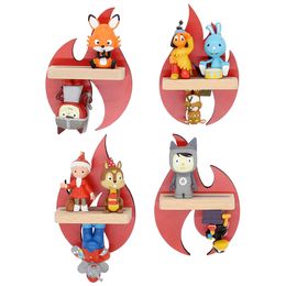 Kinderregal-Set Boarti 4-tlg. Rot