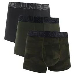 Boxershorts Under Armour "Boxershort UA PERFORMANCE COTTON - PRINT 3 INCH 3er Pack", Herren, Gr. L, bunt (schwarz, dunkelgr&uuml;n), Obermaterial: 57% Baumwolle CO. 38% Polyester PES. 5% Elasthan EL., Unterhosen