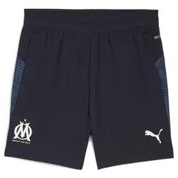 Sporthose Puma "Olympique de Marseille Trainingshose Jugendliche", M&auml;dchen, Gr. 176, Normalgr&ouml;&szlig;en, wei&szlig; (new navy wei&szlig; blau), Obermaterial: 100% Polyester. Taschenfutter: 100% Polyester. Besatz: 11% Elasthan, 89% Polyester, regular fit, Hosen Sporthose