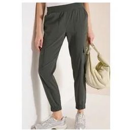 Cargohose Cecil, Damen, Gr. 3XL, L&auml;nge 28, clear khaki, Web, 66% Baumwolle, 30% Polyester, 4% Elasthan, unifarben, loose fit kn&ouml;chelfrei, Hosen Cargohose, im Loose Fit