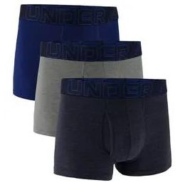 Boxershorts Under Armour "Boxershort UA PERFORMANCE COTTON - SOLID 3 IN 3PK 3er Pack", Herren, Gr. XXL, bunt (dunkelblau, grau), Obermaterial: 57% Baumwolle CO. 38% Polyester PES. 5% Elasthan EL., Unterhosen