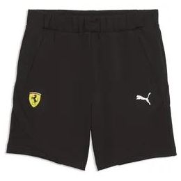 Sporthose Puma "Scuderia Ferrari Shorts Jugendliche", M&auml;dchen, Gr. 128, Normalgr&ouml;&szlig;en, schwarz, Obermaterial: 68% Baumwolle, 32% Polyester. Einsatz: 72% Baumwolle, 28% Polyester. Vorderer Einsatz: 28% Polyester, 72% Baumwolle. Seitentasche &ndash; Oben: 100% Baumwolle, unifarben, regular fit, Hosen Sporthose