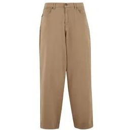 Stoffhose Urban Classics "Urban Classics Tapered Twill Baggy Pants", Herren, Gr. 30, Normalgr&ouml;&szlig;en, unionbeige, 99% Baumwolle, 1% Elasthan, unifarben, loose fit, Hosen Stoffhose