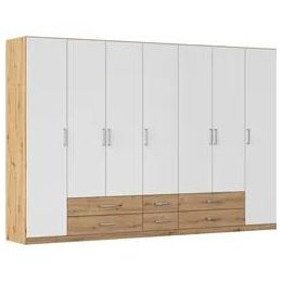 Dreht&uuml;renschrank Rauch "Kleiderschrank Garderobe GAMMA Breiten 91/136/181/226/271/315/360 cm", eiche artisan, alpinwei&szlig;, griffe chrom, B:315cm H:210cm T:54cm, Holzwerkstoff, Schr&auml;nke, Dreht&uuml;renschrank, mit Schubladen, verschiedene Griff-Varianten TOPSELLER MADE IN GERMANY
