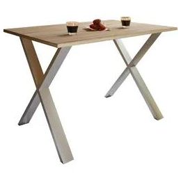 Esstisch Vcm "Premium Holz Esstisch K&uuml;chentisch Xona X", braun (silber, sonoma, eiche), B:110cm T:50cm, Tische, Esstisch