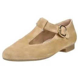 Riemchenballerina Paul Green "Paul Green Ballerinas Leder", Damen, Gr. 35,5, beige, Leder, Schuhe Riemchenballerina