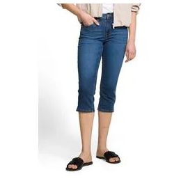 Caprijeans Tom Tailor "LENE", Damen, Gr. 28, N-Gr, clean mid stone blau denim, Denim/Jeans, Obermaterial: 66% Baumwolle, 33% Polyester, 1% Elasthan. Futter: 65% Baumwolle, 35% Polyester, unifarben, schmal 3/4-L&auml;nge, Jeans, mit Stretch