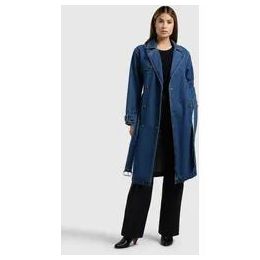Trenchcoat Khujo "HERA", Damen, Gr. S, midnight blau, Web, 100% Baumwolle, regular fit, eingesetzt abgesteppte Kante verstellbar, M&auml;ntel