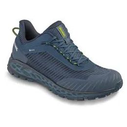 Wanderschuh Meindl "Power Walker 46057", Damen, Gr. 9.5, blau (blau, gelb), Obermaterial: 100% Textilmaterial TEXMAT., Schuhe Wanderschuh