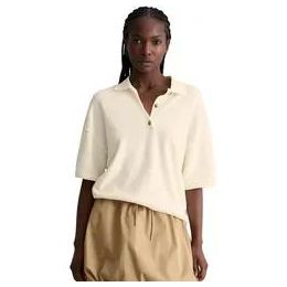 Marc O'Polo Poloshirt MARC O'POLO DENIM "aus Crinkled Organic Cotton-Mix", Damen, Gr. M, creamy wei&szlig;, Obermaterial: 81% Baumwolle, 19% Polyamid, unifarben, regular fit, Shirts