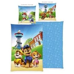 Kinderbettw&auml;sche PAW PATROL "PAW PATROL", multicolour, B/L: 135cm x 200cm, 1 Stk., 1 Stk., Renforc&eacute;, B/L: 80cm x 80cm, 2, Renforc&eacute;, Obermaterial: 100% Baumwolle, Bettw&auml;sche, Wendebettw&auml;sche