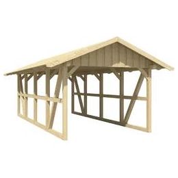 Skan Holz Einzelcarport SKANHOLZ "Schwarzwald", braun (nussbaum), B/H/T: 424cm x 220cm x 772cm, Carports, mit Dachschalung