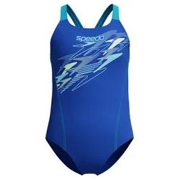 Badeanzug Speedo "f&uuml;r M&auml;dchen", Kinder, Gr. 152 (146), N-Gr, blu, ltgrn, Obermaterial: 80% Polyamid, 20% Elasthan. Futter: 100% Polyester, Badeanz&uuml;ge Badeanzug, f&uuml;r Kinder und Jugendliche, sportlicher Stil, schnell trocknend