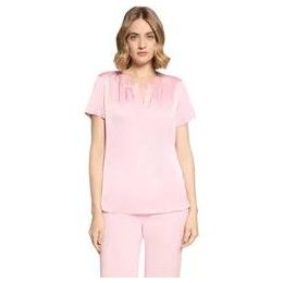Satinbluse Betty Barclay "Damen kurzarm", Damen, Gr. 36, pink dolphin, Obermaterial: 97% Polyester, 3% Elasthan, l&auml;ssig geschnitten normal, V-Ausschnitt, Blusen