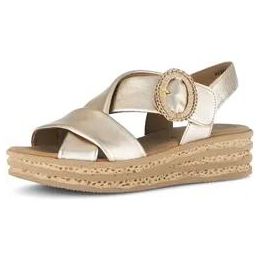 Plateausandaletten Gabor "Plateau Sandale", Damen, Gr. 42, gold, Schuhe