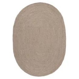 Teppich CarpetFine "Nele Juteteppich Naturfaser", taupe, B:160cm H:6mm L:230cm, Jute, Teppiche, Teppich, geflochtener Wendeteppich aus 100%Jute, in rund und oval, viele Gr&ouml;&szlig;en