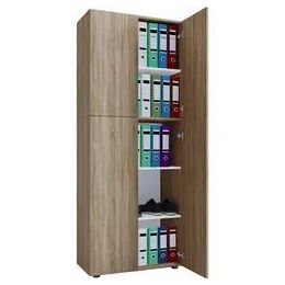 Aktenschrank Vcm "B&uuml;roschrank B&uuml;cher Ordner Aktenschrank Lona 5fach", braun (sonoma, eiche (s&auml;gerau)), B:70cm T:40cm, Obermaterial: 100% Holz Wood., Schr&auml;nke