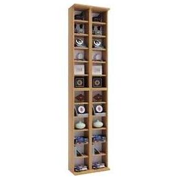 Media-Regal Vcm "Holz CD DVD Stand Regal Schrank St&auml;nder Almera", braun (buche), B:42cm T:20cm, Regale