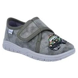 Hausschuh Richter "Mailo", M&auml;dchen, Gr. 29, khaki mit automotiv, Baumwolle, kontrastfarbene Details, Schuhe Hausschuh, Klettschuh, Kindergartenschuh, Gr&ouml;&szlig;enschablone zum Download, mit WMS
