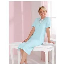 w&auml;schepur Nachthemd W&Auml;SCHEPUR "Nachthemd", Damen, Gr. 44/46, Normalgr&ouml;&szlig;en, mint, 100% Baumwolle, Spitze:100% Polyester, unifarben, Kleider Nachthemd