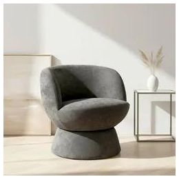 Drehsessel OTTO HOME "ZAZZA Lese-Sessel, TV-Sessel, Loungesessel", anthrazit, B:69cm H:71cm T:70,5cm, pine wood frame, foam, fabric, Sessel, Drehsessel, 360 drehbar, feiner Struktur-Bezug
