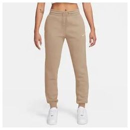 Sporthose Nike SPORTSWEAR "W NSW PHNX FLC MR PANT STD", Damen, Gr. M, N-Gr, linen, sail, Obermaterial: 80% Baumwolle, 20% Polyester, Hosen Sporthose, aus angerautem Fleece, mit Kordelzug