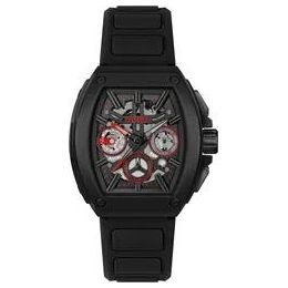 Multifunktionsuhr Hugo "Hugo ID SKELETON", schwarz, Armbanduhren, Herren, Quarzuhr, Armbanduhr, Herrenuhr, Silikonarmband, analog