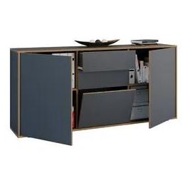 Kommode Vcm "Holz Kommode Sideboard Salia Breite 160 Schublade", schwarz (anthrazit), B:160cm T:33cm, Sideboards, Kommode
