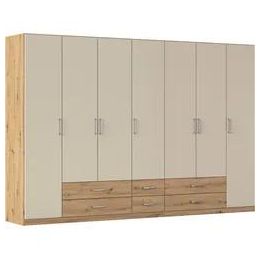 Dreht&uuml;renschrank Rauch "Kleiderschrank Garderobe GAMMA Breiten 91/136/181/226/271/315/360 cm", eiche artisan, beige (champagner), griffe chrom, B:315cm H:210cm T:54cm, Holzwerkstoff, Schr&auml;nke, Dreht&uuml;renschrank, mit Schubladen, verschiedene Griff-Varianten TOPSELLER MADE IN GERMANY