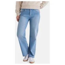 5-Pocket-Jeans STOOKER WOMEN "MARY Denim 5-Pocket Hose", Damen, Gr. 44, L&auml;nge 32, light blau random, Jersey, 99% Baumwolle, 1% Elasthan, weit lang, Jeans 5-Pocket-Jeans, Wide Leg Fit Casual Clean Wash Stretch f&uuml;r Damen