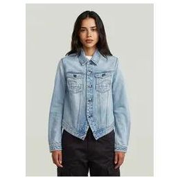 G-Star Raw Jeansjacke G-STAR "Pitched Hem Slim Jacke", Damen, Gr. S, sun faded cloudburst, Obermaterial: 95% Baumwolle, 5% Baumwolle, Jacken Jeansjacke