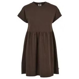 Shirtkleid Urban Classics "Urban Classics Damen Ladies Organic Empire Valance Tee Dress", Damen, Gr. XS, US-Gr&ouml;&szlig;en, braun, 100% Baumwolle, unifarben, loose fit, Rundhals, Kleider Shirtkleid