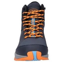 Wanderschuh HI-TEC "Hi-Tec Stiefel Raven Mid Wp", Damen, Gr. 47, Normalschaft, lt navy, marineblau, orange, saphirblau, Softshell, wasserdichte und atmungsaktive Membran, EVA, Gummi, Schuhe Wanderschuh