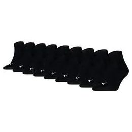 Sneakersocken Puma "Socken Quarter Plain ECOM 9P 9er Pack", Damen, Gr. 39-42, schwarz, Obermaterial: 68% Baumwolle CO. 18% Polyamid PA. 12% Polyester PES. 2% Elasthan EL., Socken Sneakersocken