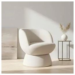 Drehsessel OTTO HOME "ZAZZA Lese-Sessel, TV-Sessel, Loungesessel", creme, B:69cm H:71cm T:70,5cm, pine wood frame, foam, fabric, Sessel, Drehsessel, 360 drehbar, feiner Struktur-Bezug
