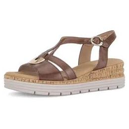 Plateausandaletten Gabor "Plateau Sandale", Damen, Gr. 39, beige, Schuhe