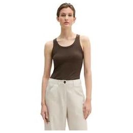 Marc O'Polo T-Shirt MARC O'POLO "aus Bio-Baumwoll-Modal-Jersey", Damen, Gr. L, burnt coffee, Obermaterial: 50% Modal, 50% Baumwolle, unifarben, slim fit, Rundhals, Shirts T-Shirt