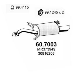 Asso Endschalld&auml;mpfer 60.7003 f&uuml;r MITSUBISHI DAF VOLVO 30850965 30816208 30816206