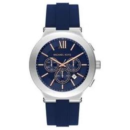 Chronograph Michael Kors "BILLIE", blau, silberfarben, Armbanduhren, Herren, Chronograph, Quarzuhr, Armbanduhr, Herrenuhr, Silikonarmband, analog, Tag