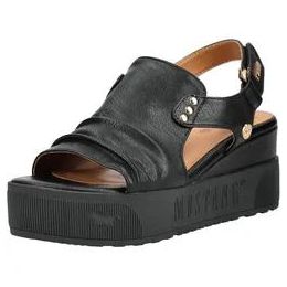 Keilsandalette Mustang SHOES "Mustang Shoes Sandalen Textil", Damen, Gr. 41, schwarz, Textil, Schuhe